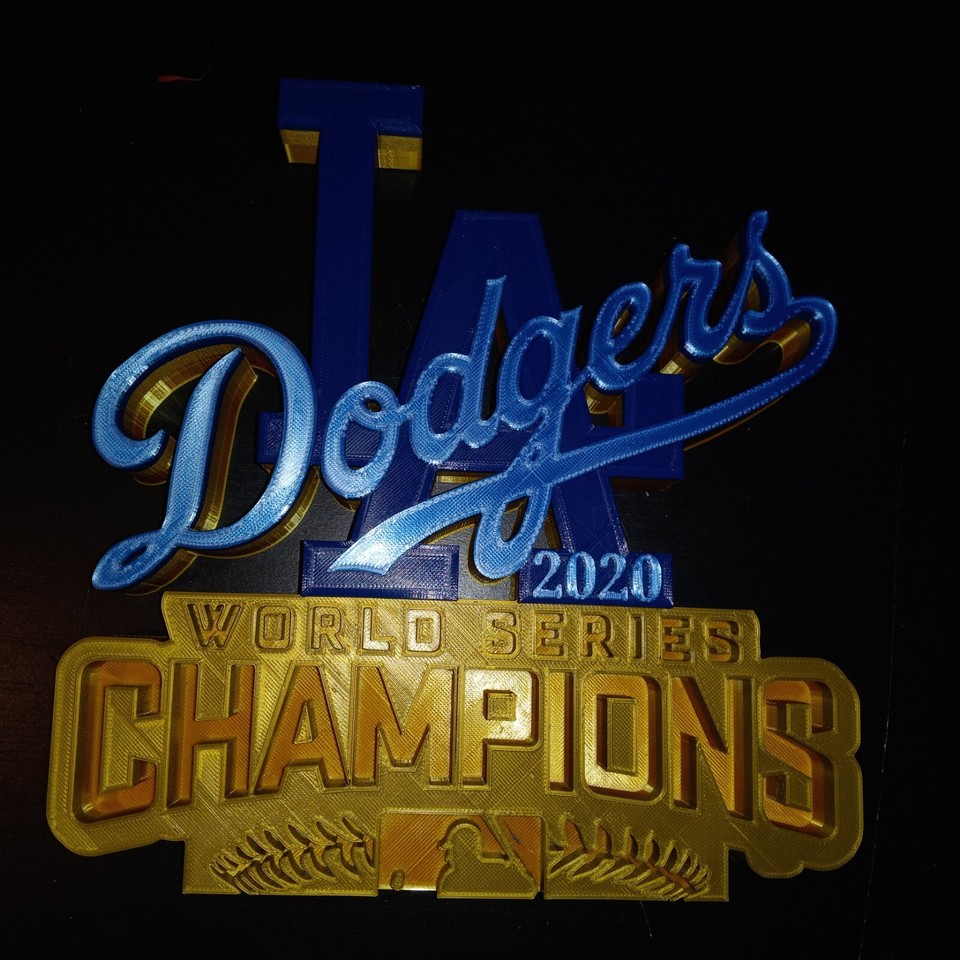 GOLD EDITION LA DODGERS WORLD SERIES CHAMPS SIGN PLAQUE STAND-3D ...