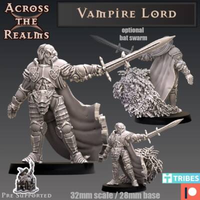 Vampire Lord with Bat Swarm | DnD Miniatures | Tabletop Gaming ...