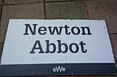 BRITISH RAIL GWR region NEWTON ABBOT PLATFORM SIGN . | eBay UK