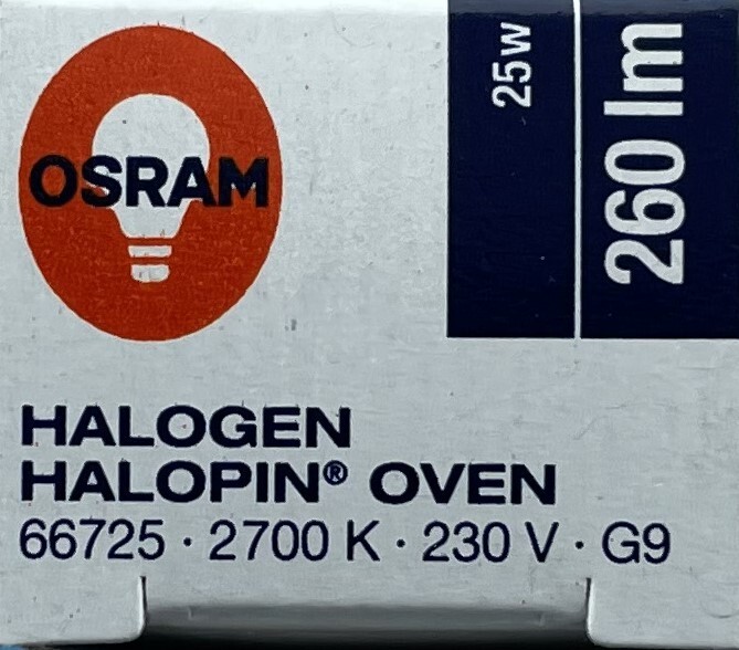 OVEN LAMP BULB OSRAM 66725 230V 25W OVEN LAMP G9 bulb Pack of 2 | eBay UK