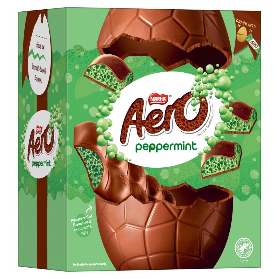 Aero Peppermint Milk Chocolate Easter Egg With Bar 186G -Easter Egg ...
