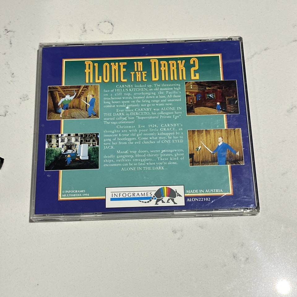 Alone In The Dark 2 PC CD Rom Original No Box Game Infogrames 1994 Vgc ...
