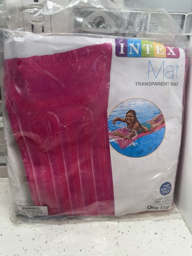 INTEX MAT The Wet Inflatable Pool Float 72” X 27” in Transparent Pink ...