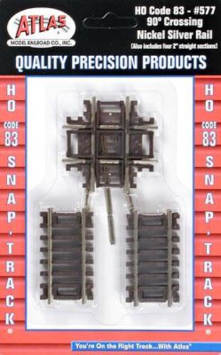 Atlas Code 83 Crossing w/ Brown Ties - 90 Degrees - HO Scale Nickel ...