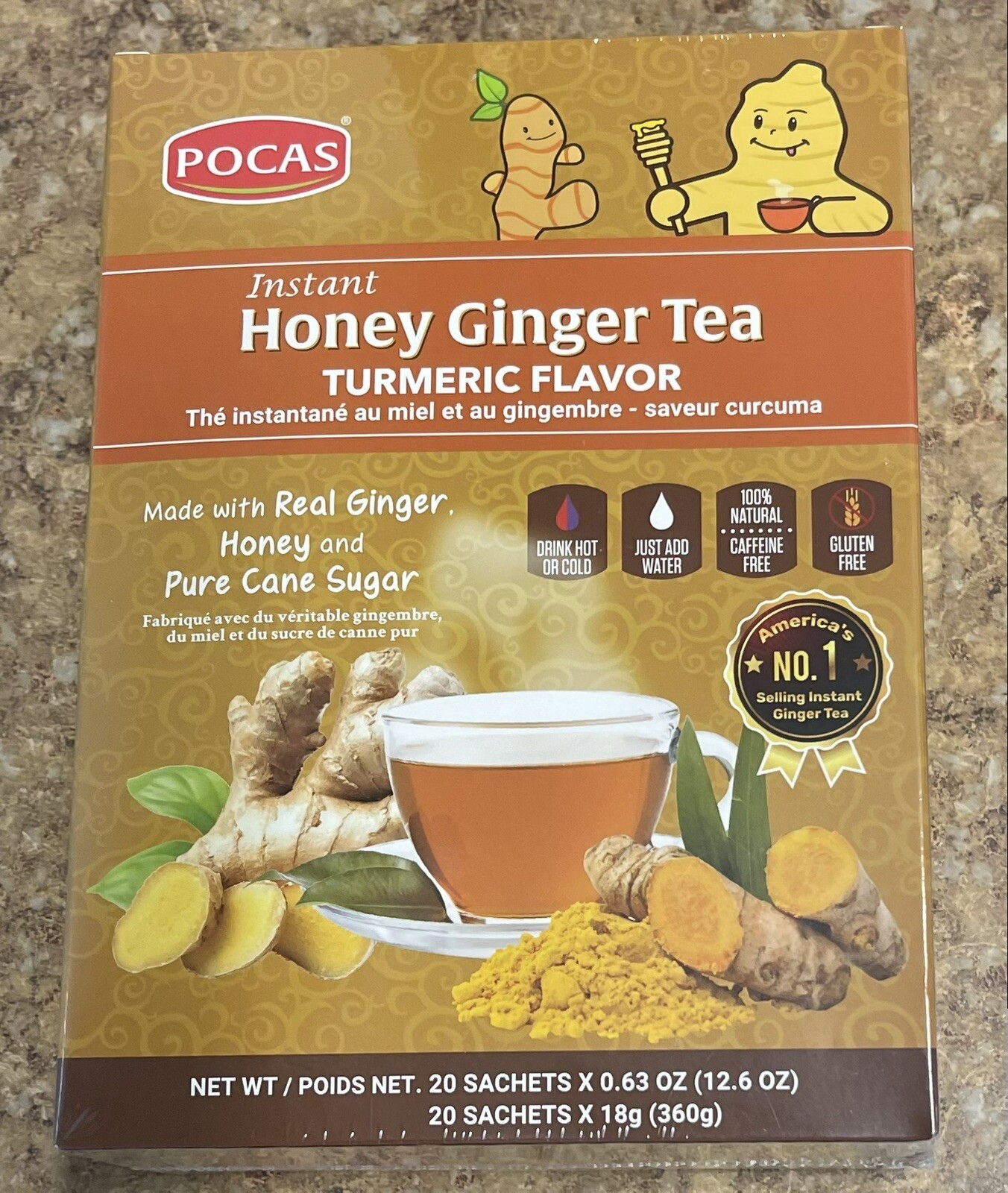 Pocas Honey Ginger Tea original Instant Honey Ginger Tea Made with Real ...
