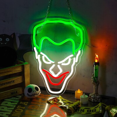Joker Neon Sign USB Powered for Bedroom, Neon Light Sign Wall Decor ...