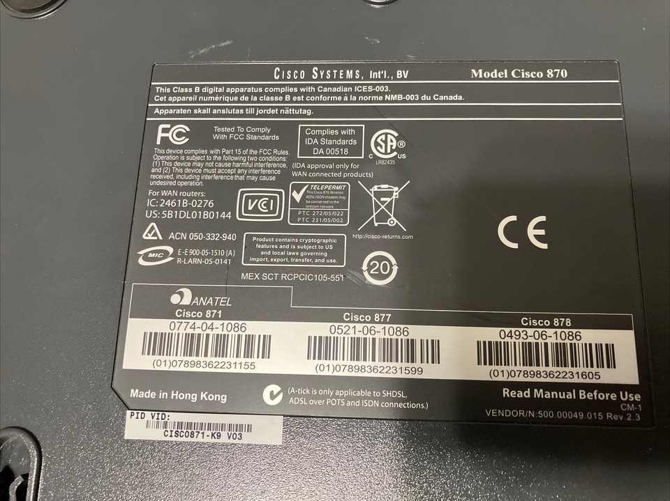 Cisco 870 Integrated Services Wireless Router Cisco 800 Series w ...