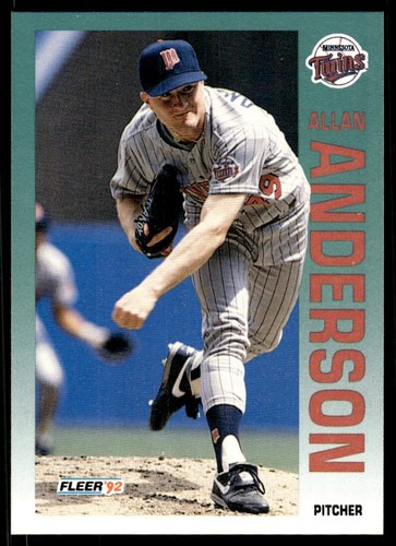 1992 Fleer Baseball Card Allan Anderson Minnesota Twins #196 | eBay