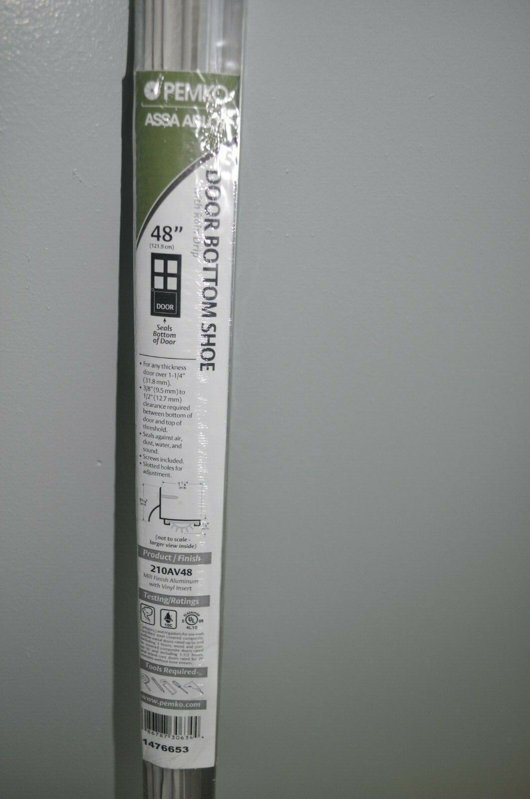 PEMKO ASSA ABLOY DOOR BOTTOM SHOE W/RAIN DRIP 48" 210AV48 NOS FREE ...