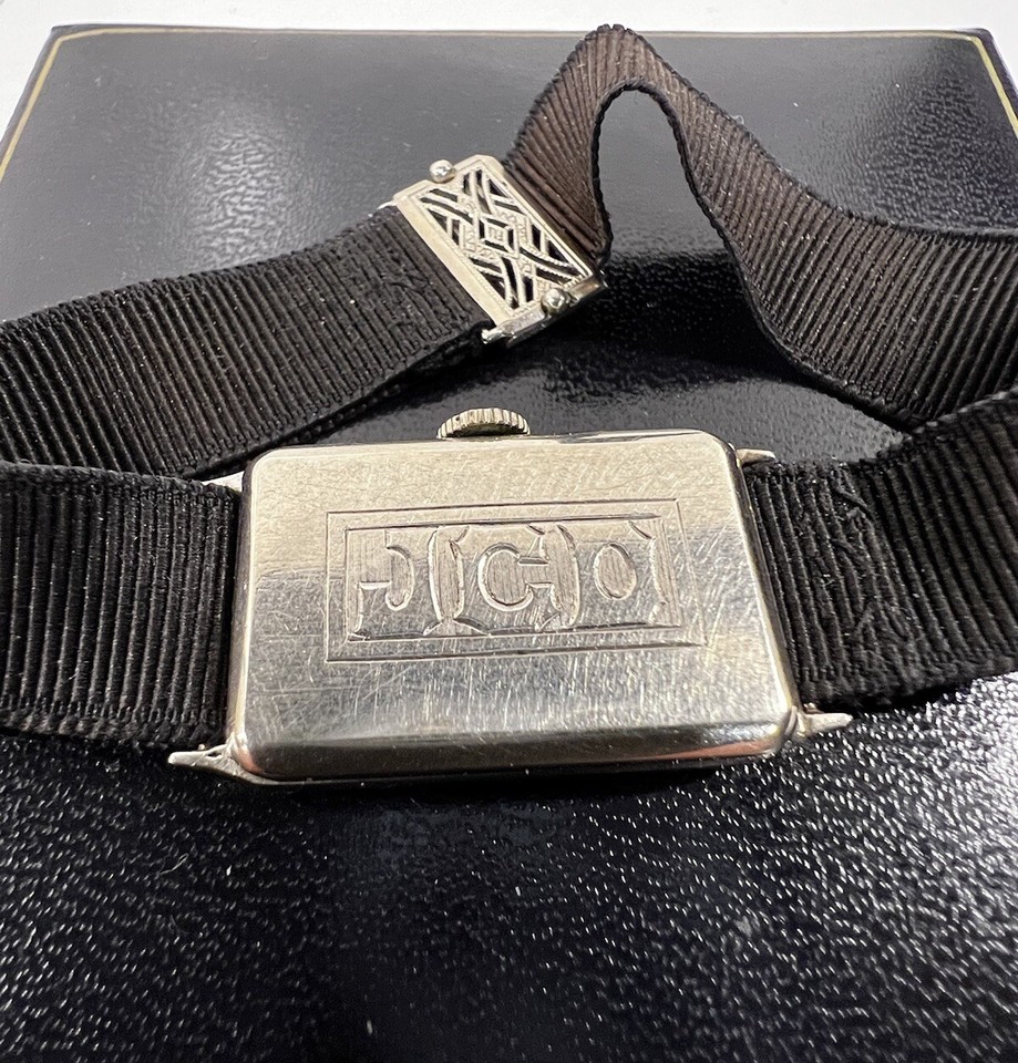 Ladies Elgin Art Deco Watch 1920’s Manual Wind 18k Gold Case & Clasp ...