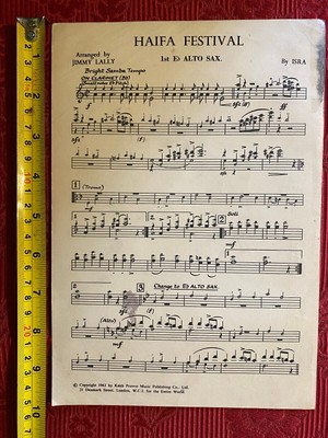 Sheet Music "Haifa Festival" For 1st Alto Sax REF00062 | eBay UK