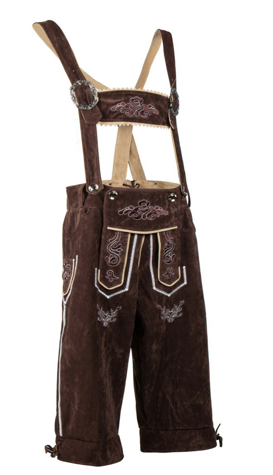 Mens Oktoberfest Bavarian Lederhosen German Traditonal Suspender Shorts