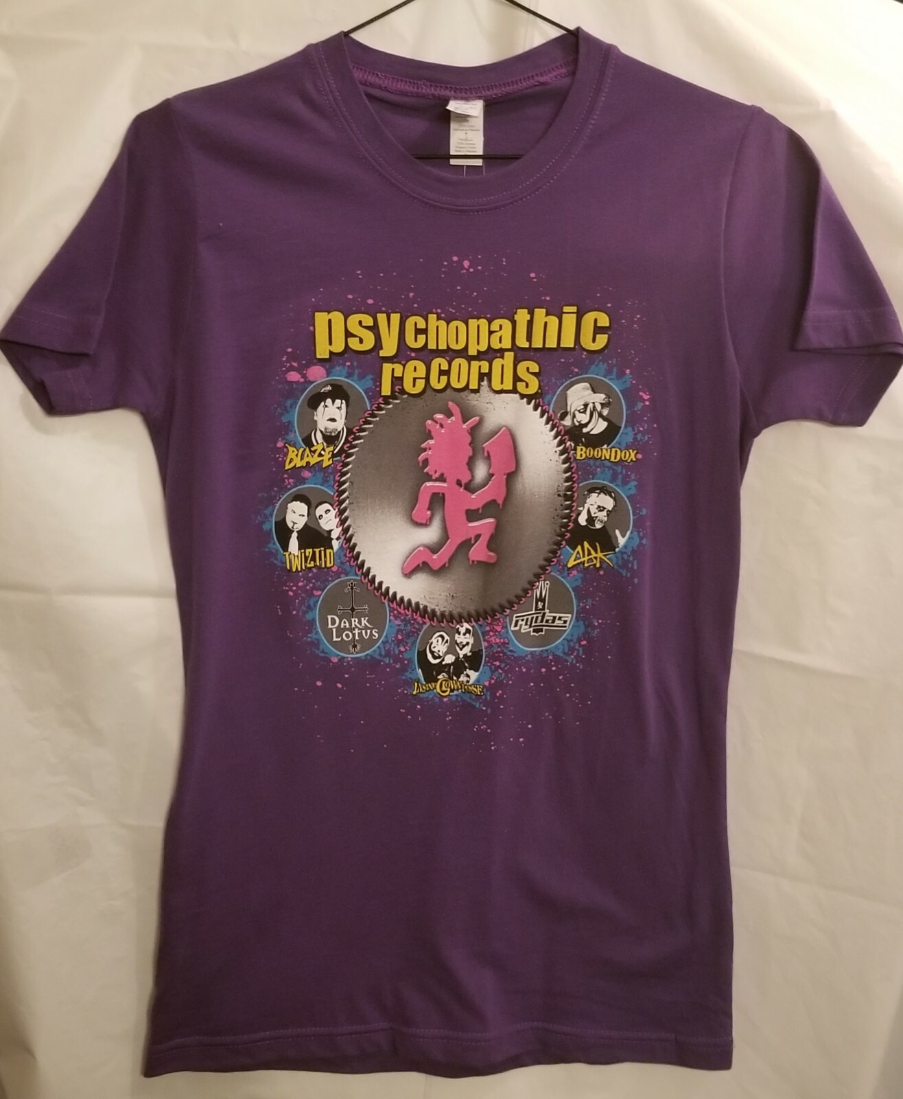 T-SHIRT- ICP - INSANE CLOWN POSSE - ALL NAME SHIELD - JUNIORS - "S,L ...