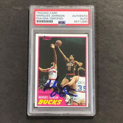 1981-82 Topps #24 MARQUES JOHNSON Signed Card AUTO PSA Slabbed Bucks | eBay