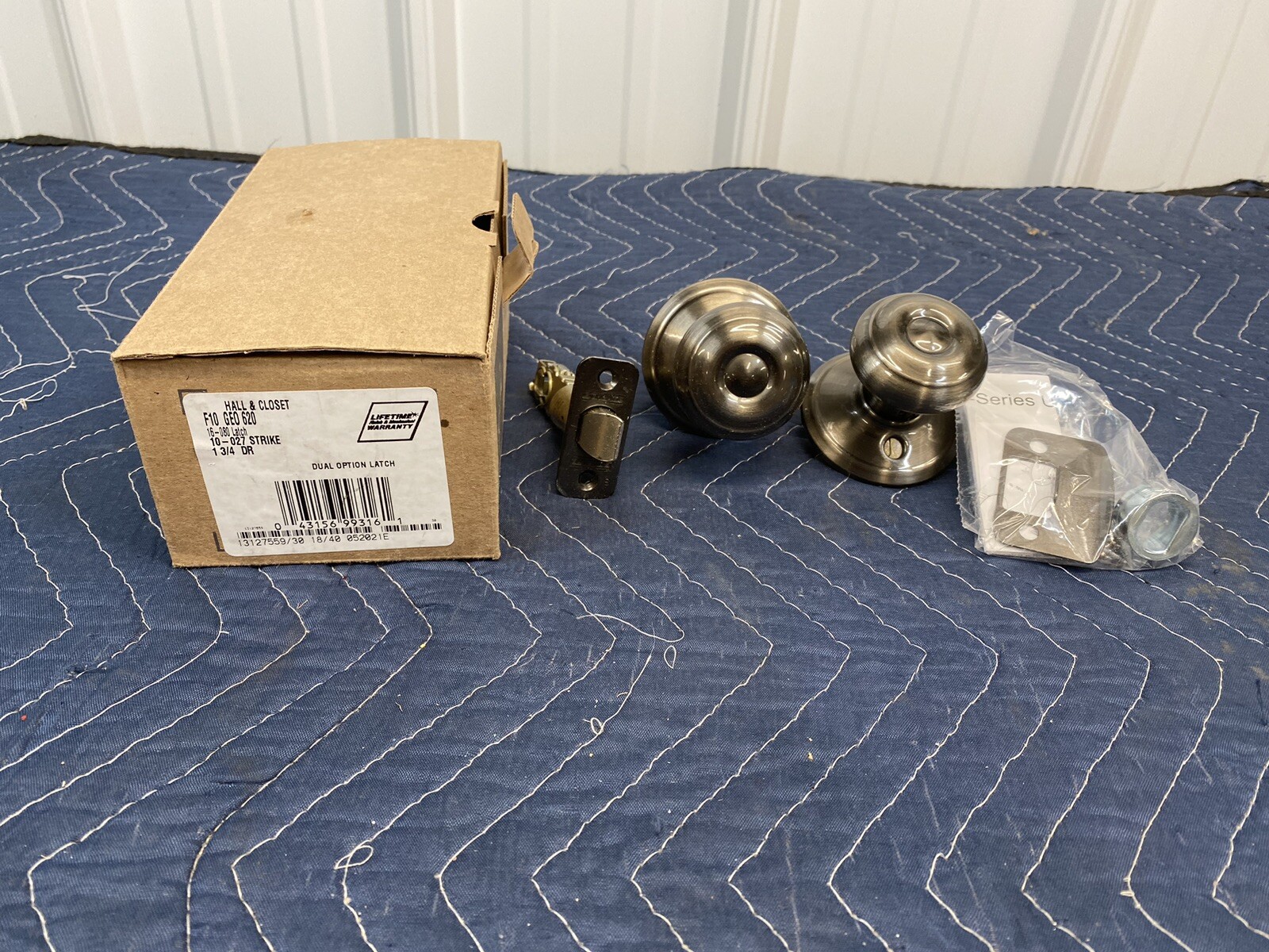 Schlage F10 GEO 620 Georgian Door Knob ANITQUE PEWTER Hall & Closet ...