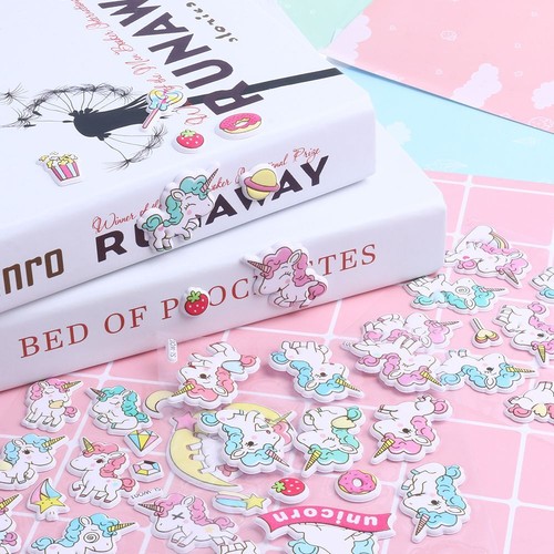 Craft Decals Adhesive Paper Kindergarten Reward 3D Unicorn Stickers ...