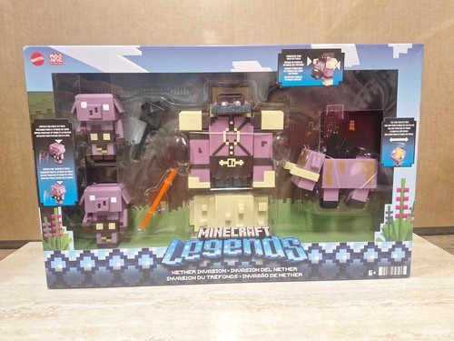 Mattel Minecraft Legends Nether Invasion Pack, Set of 4 Action Figures ...
