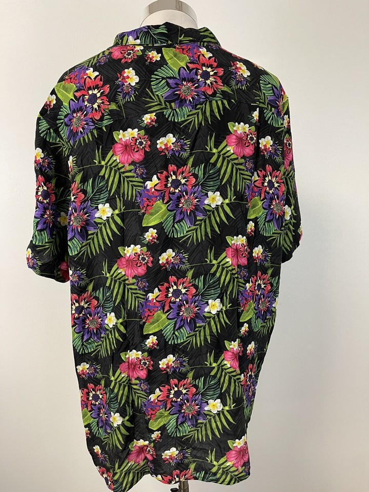 Jacamo Shirt Men’s 3XL Button Up Floral Viscose Hawaiian Short Sleeve ...