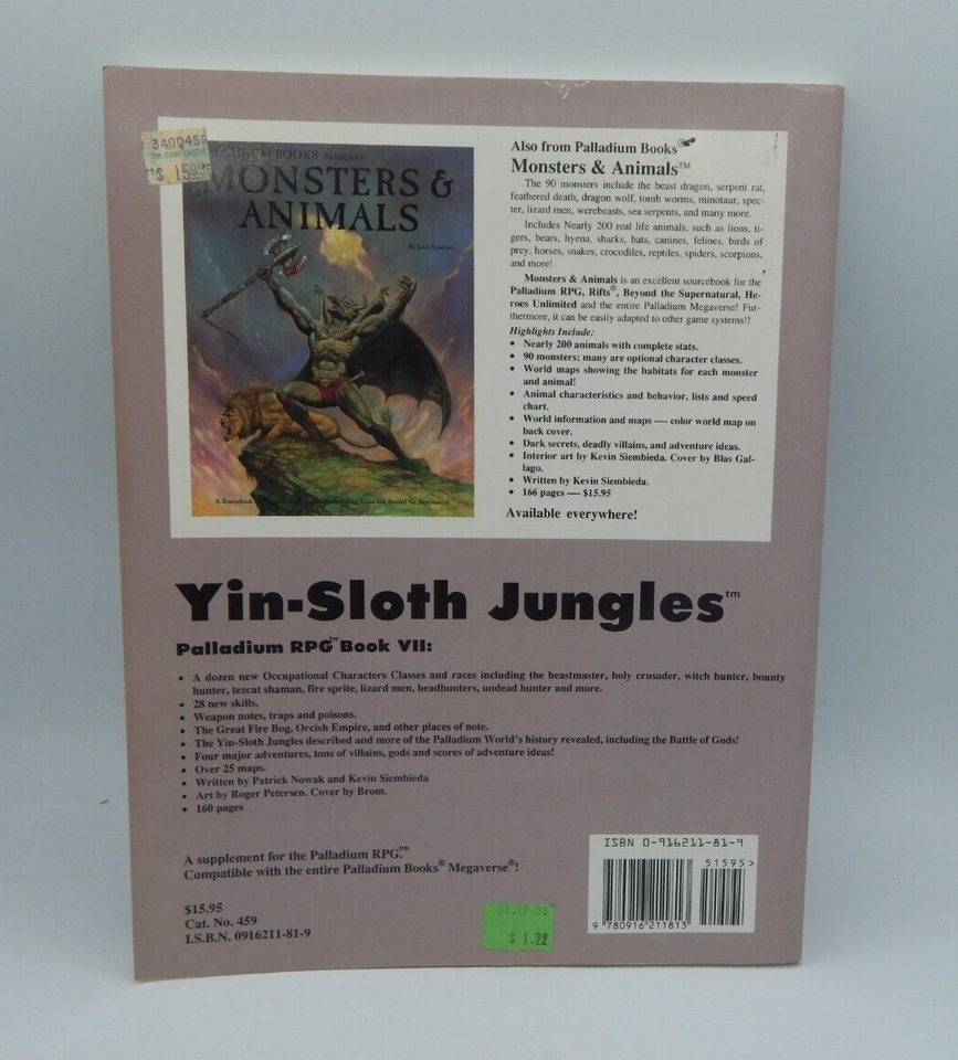 Palladium RPG Ser.: Yin-Sloth Jungles by Patrick Nowak and Kevin ...
