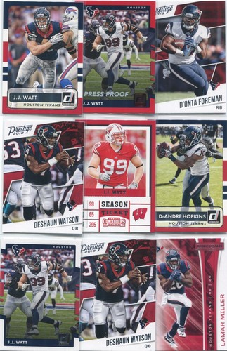 LOT (15) "ALL" HOUSTON TEXANS J.J. WATT DESHAUN WATSON NFL FOOTBALL ...