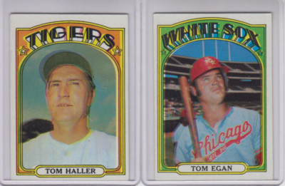 1972 Topps DOUBLE EXPOSURE / COLOR SHIFT VARIATION ERROR Lot Of 2 Sharp ...