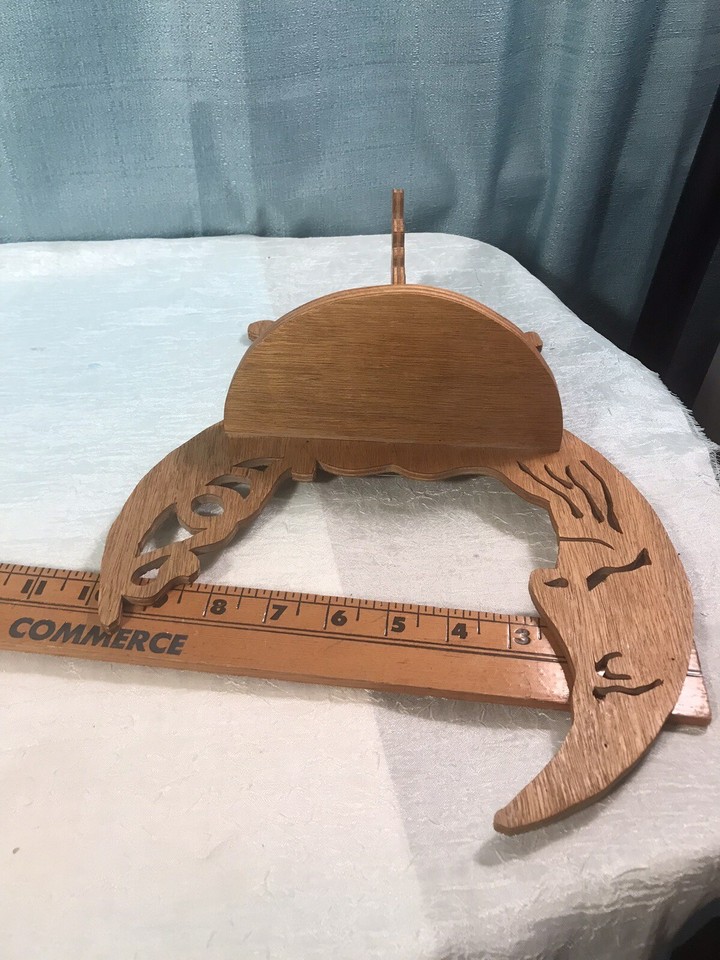 Carved Wood Moon Wall Display Shelf Handmade Crescent Moon Design ...