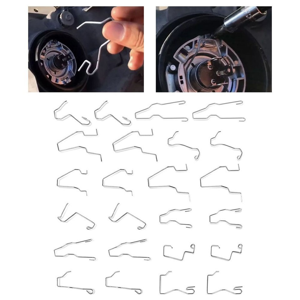 Assorted Headlight Bulb Retainer Clip Set 24pcs for H1 H3 H4 H7 Bulb ...