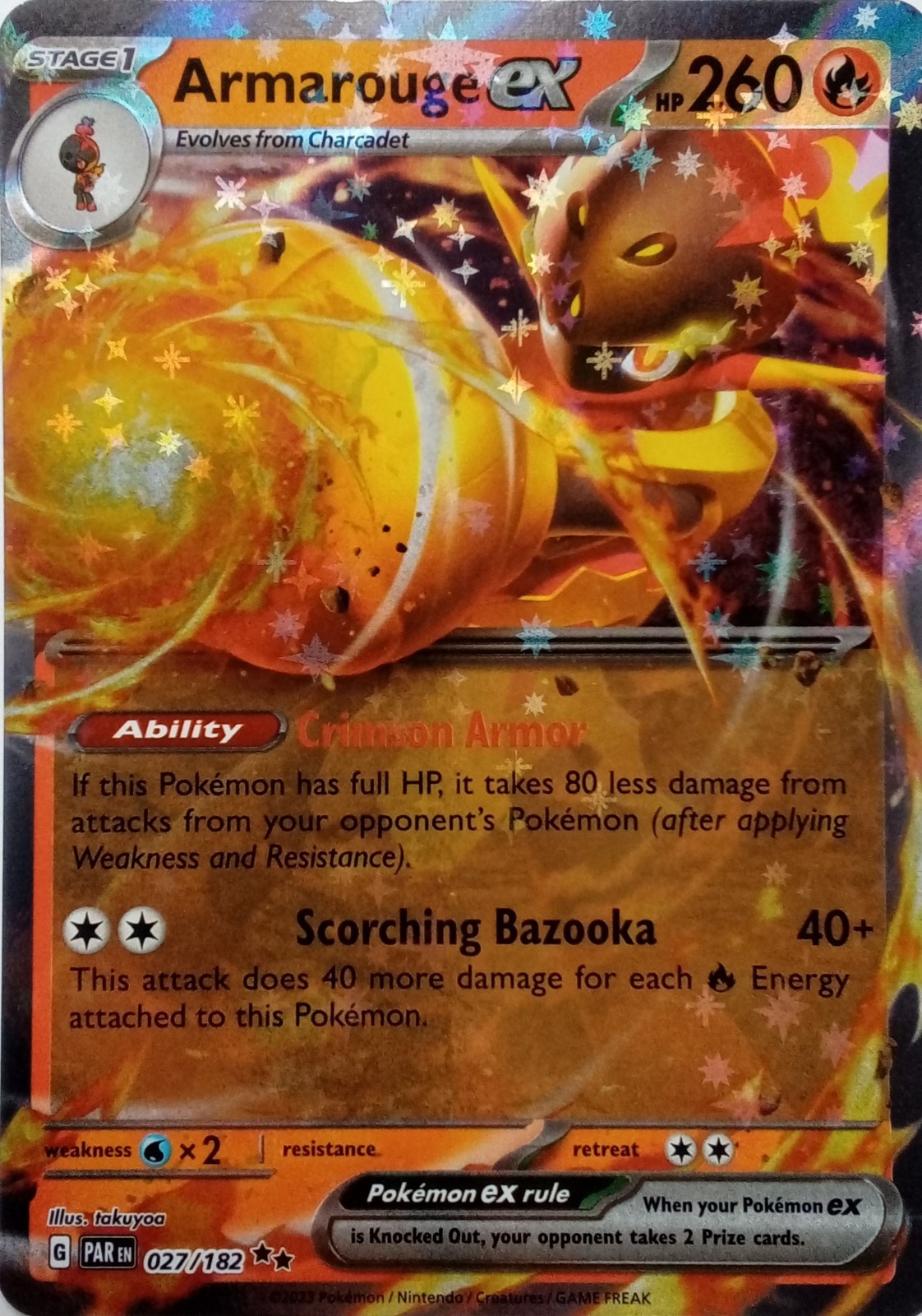 027/182 ARMAROUGE EX DOUBLE RARE PARADOX RIFT POKEMON CARD | eBay UK