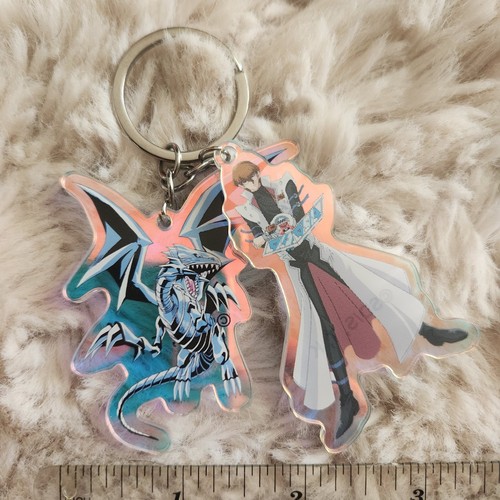 Yu-Gi-Oh! Seto Kaiba Blue Eyes Holographic Keychain Hot Topic Anime ...