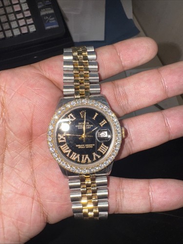 Rolex Datejust 16013 Two-Tone Jubilee Br acelet With AF Diamond Dial ...