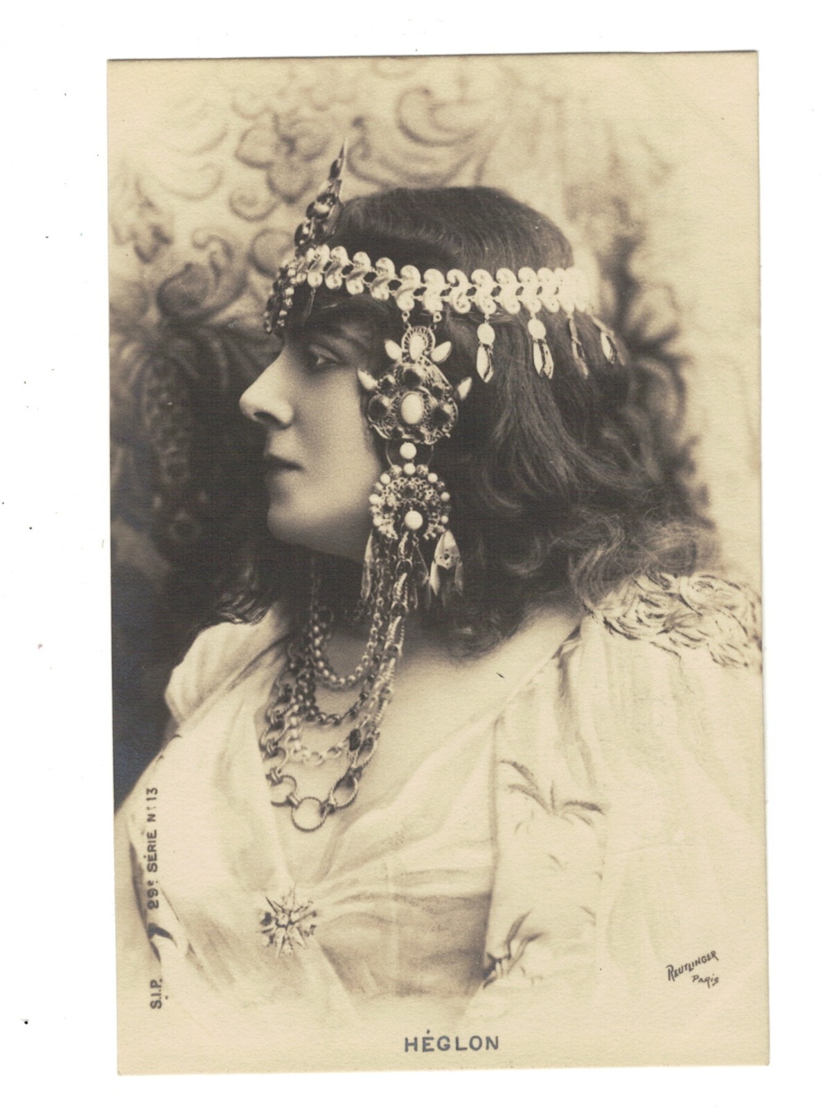 SB1684 THEATRE EARLY 1900 FAMOUS OPERA SINGER HEGLON ART NOUVEAU HAIR ...