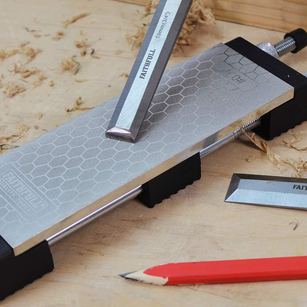 Faithfull Diamond Whetstone 400G & 1000G Chisel Blade Sharpening Stone ...