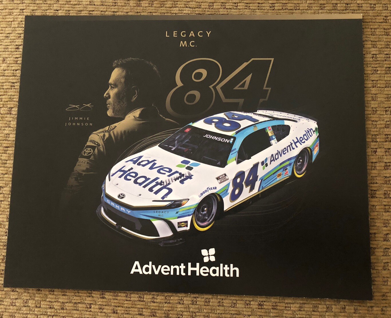 Nascar Driver Jimmie Johnson #84 Advent Health 2024 Postcard | eBay