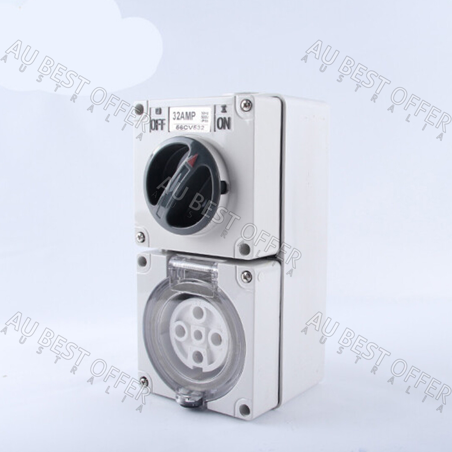 5 pin 32AMP industrial weatherproof combination switch three Phase IP66 ...