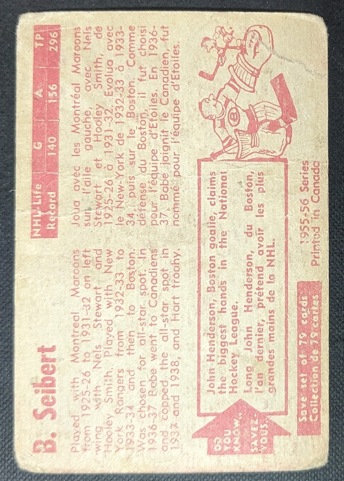 1955-56 Parkhurst #62 Albert "Babe" Siebert | eBay