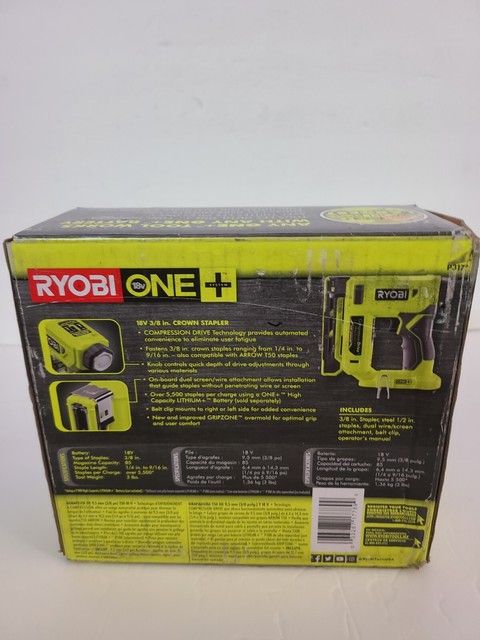 Ryobi P317 ONE+ 18V 3/8'' Staple Gun for sale online | eBay
