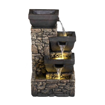 Litedeer Homes 3 Tiered Cascading Stone design Labyrinth Outdoor ...