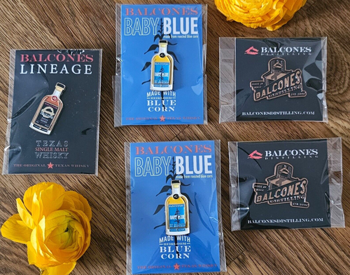 Balcones Whisky pins Waco Texas Texan distillery baby blue lineage TX ...