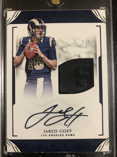 Jared Goff 2016 National Treasures Rookie Laundry Tag Patch Auto RPA SP ...