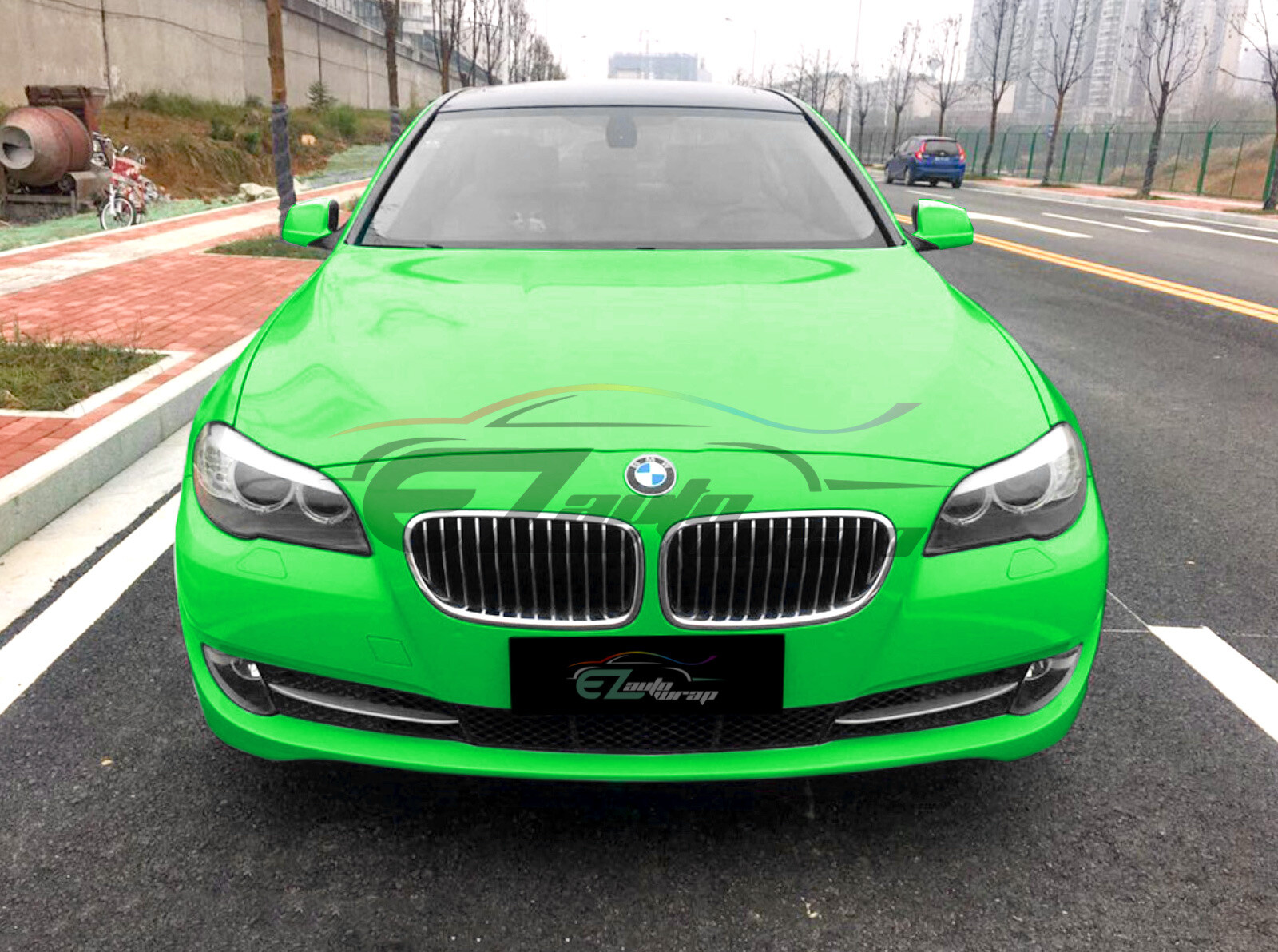 Fluorescent Gloss Neon Green Car Sticker Decal Vinyl Wrap Air Release ...