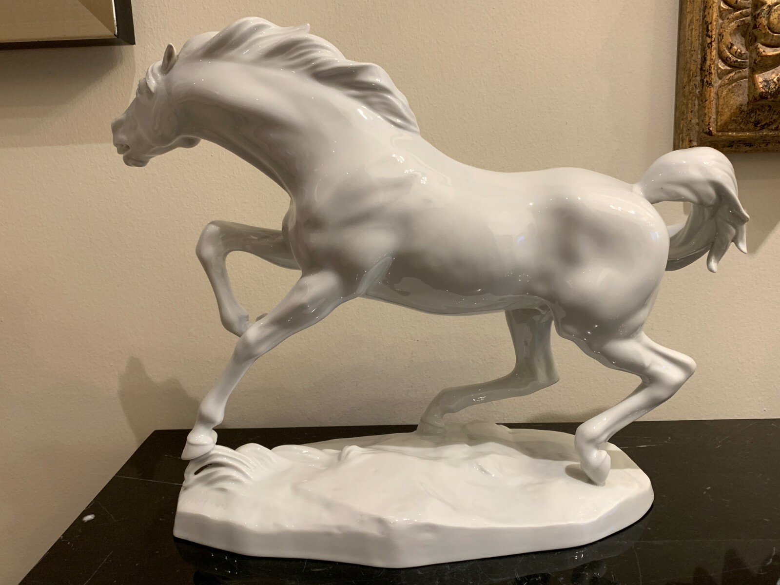 Vintage Large Wien Augarten Austria White Horse Sculpture, Signed ...