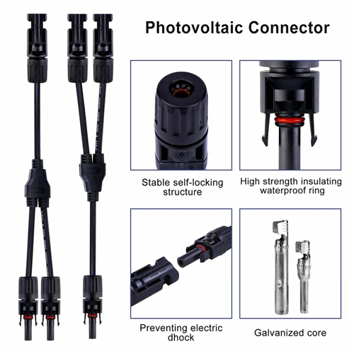 1 Pair Solar Y Connector Cable Plug Inline Solar PV Panel IP67 2 ...