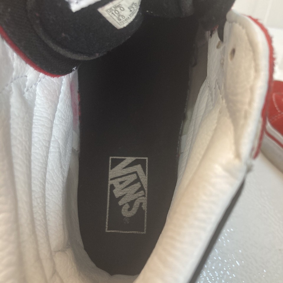 Vans Sk8 Hi Racing Red Black Lightning High Top Mens 10 Women 9 Shoe ...