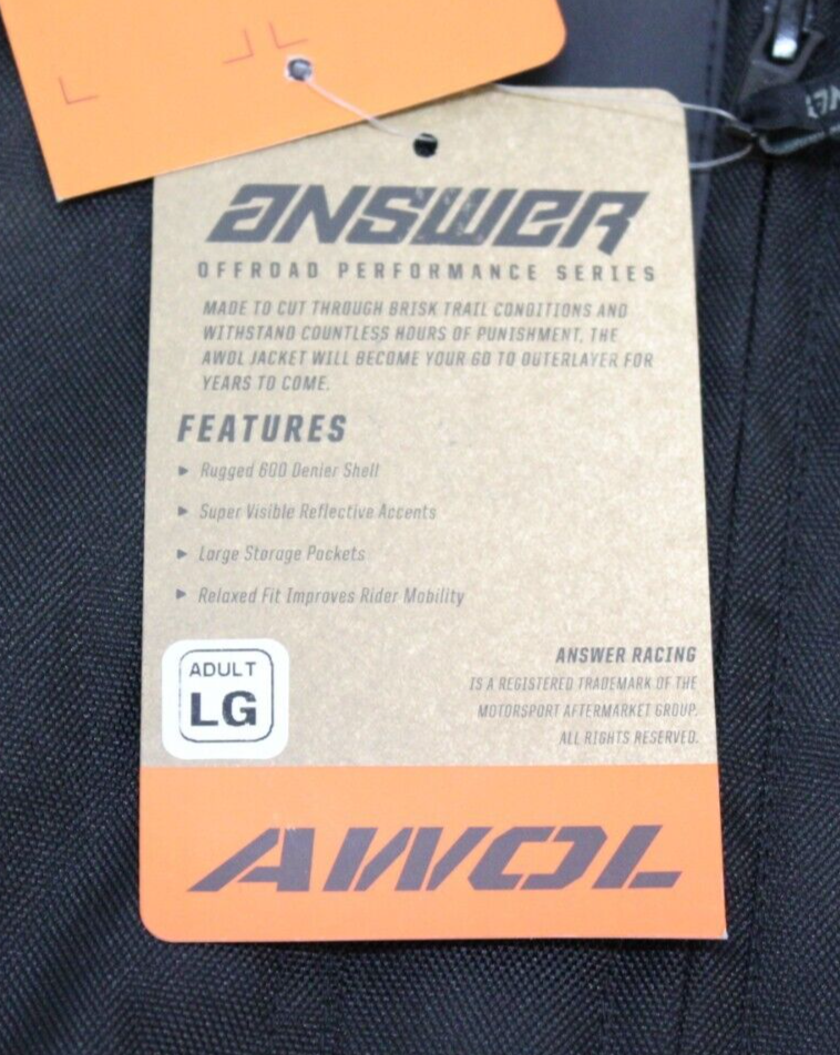 *New* Answer AWOL - Reflective Rugged Motorcycle Riding Jacket - Adult ...
