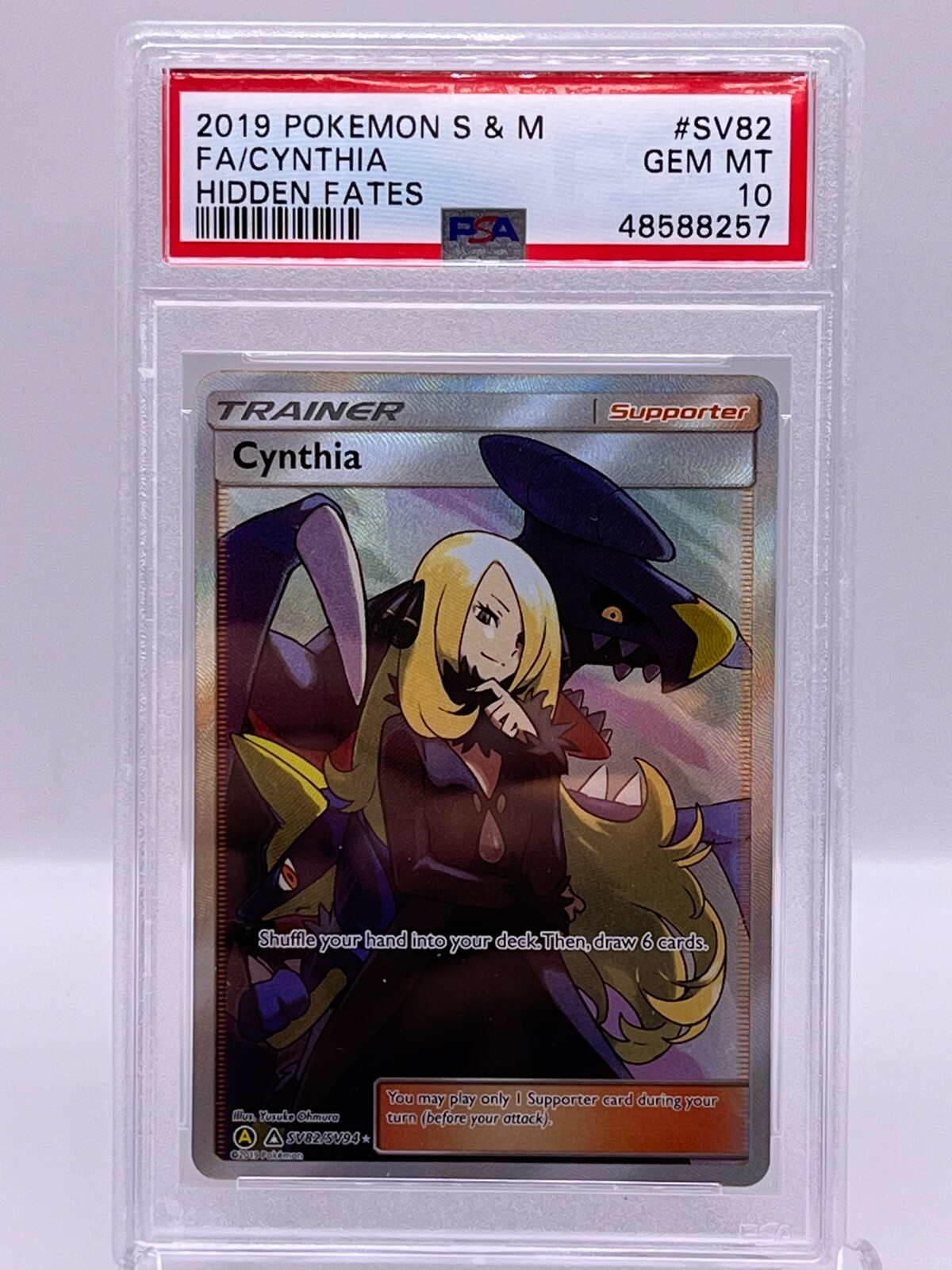 Cynthia SV82/SV94 Hidden Fates Shiny Vault Full Art Pokemon Card PSA 10 ...