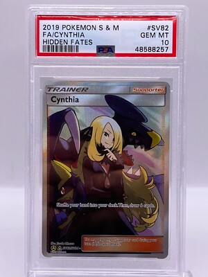 Cynthia SV82/SV94 Hidden Fates Shiny Vault Full Art Pokemon Card PSA 10 ...