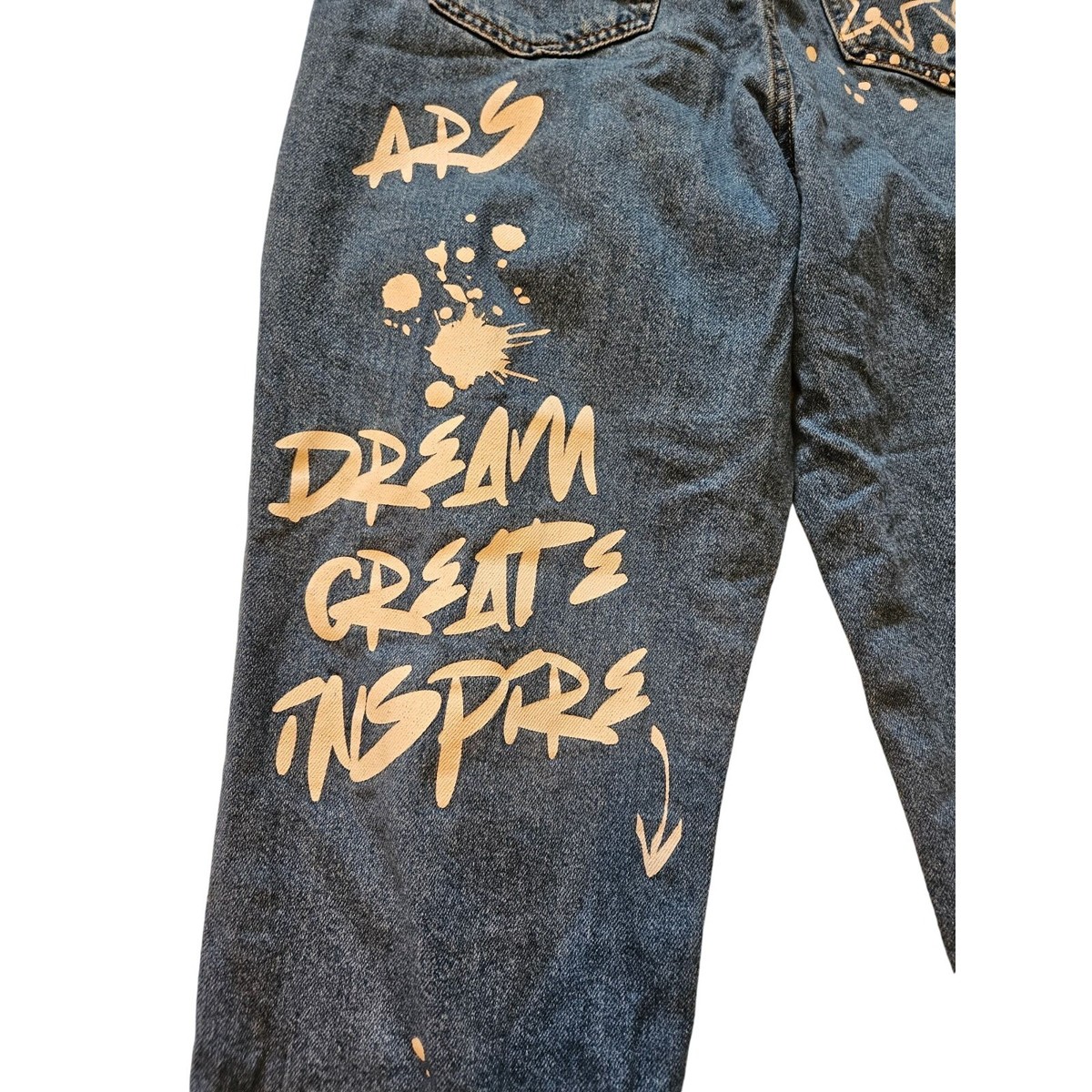 S.O.N.G. Graffiti Jogger Jeans Women 7/28 Blue Denim S.O.N.G. Graffiti Jogger Jeans Women 7/28 Blue Denim