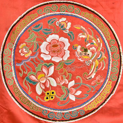 WONDERFUL ANTIQUE CHINESE ROUNDEL SILK EMBROIDERY TEXTILE BADGE | eBay