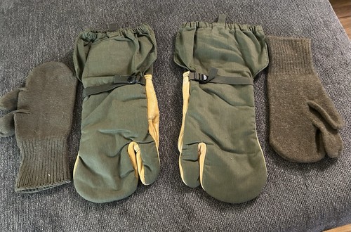 Vintage US Army Size L Trigger Finger Mittens Shell USA Gloves Military ...