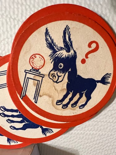 Vintage Political Democrat And Republican Paper Coasters Crystal Ball ...